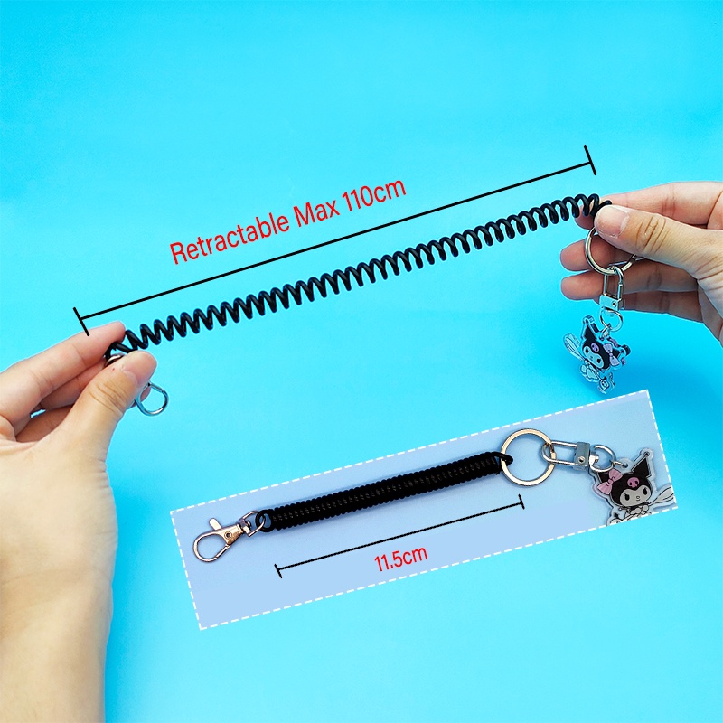 Sanrio Card Holder With Telescopic Spring Rope Sling For ID Holder Cute ...