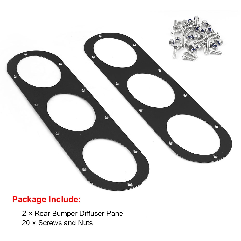 2pcs Black Rear Bumper Diffuser For Universal Car Rear Bumper Air ...
