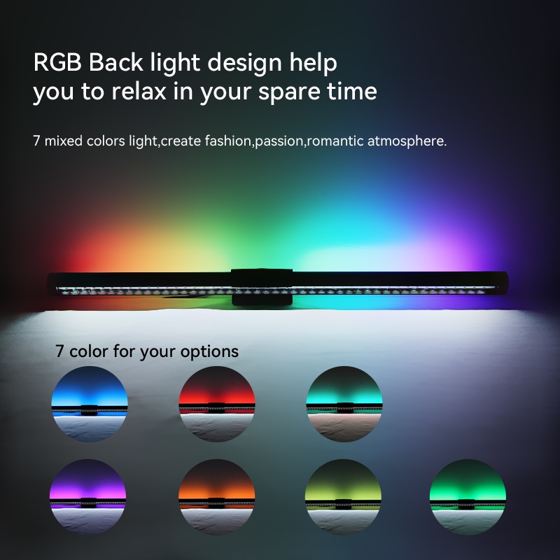 Dimmable RGB Monitor Light Bar Curved Screen Bar Computer Hanging ...