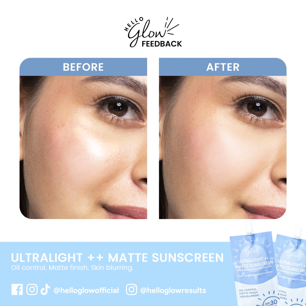 Hello Glow Ultralight ++ Matte Sunscreen SPF50 50g | Shopee Philippines