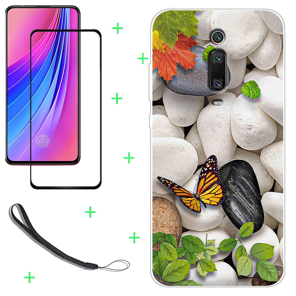2 IN 1 Xiaomi Mi 9T/Mi 9T Pro Case with Tempered Glass Curved Ceramic ...