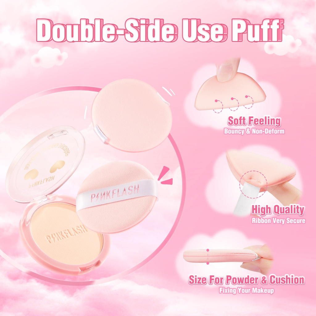 PINKFLASH 2 in 1 Puff Double-Side Use Puff Air cushion Soft Cosmetic ...