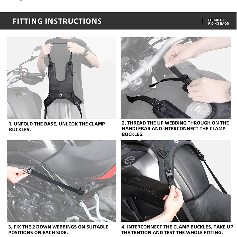 Rhinowalk Motorcycle Universal Tank Bag Base Portable Motorbike ...