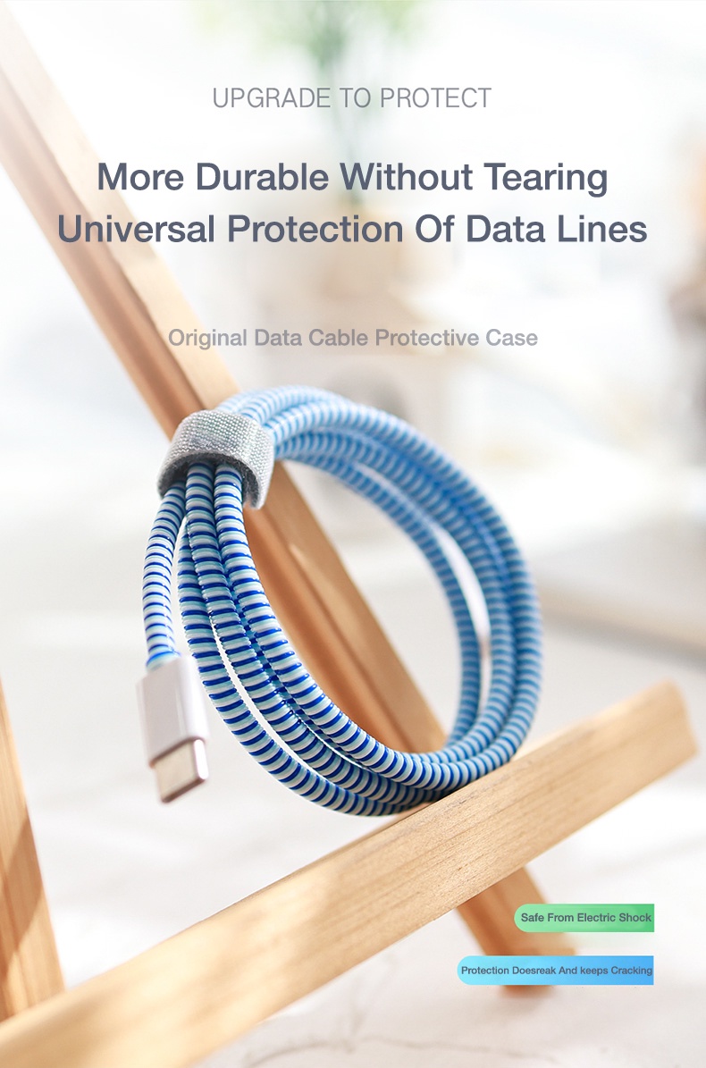 BlueWow 1.4m Cable Protector Winder For Usb Charging Data Wire Protection Cover Protect Cord ...
