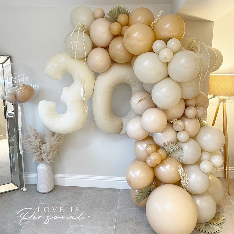 18/40Inch Caramel Cream Color Number Balloons 0-9 Large Digital Heart ...