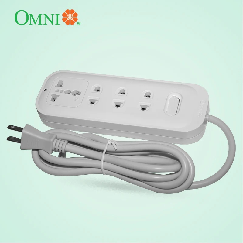 OMNI 2m Extension Cord Set w/ 4 Gang Universal Outlet Socket & Switch ...