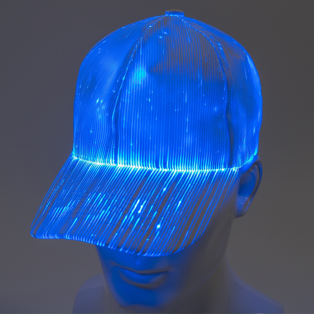 2022 LED Optical Fiber Luminous Hat Black White Couple Cap Outdoor ...
