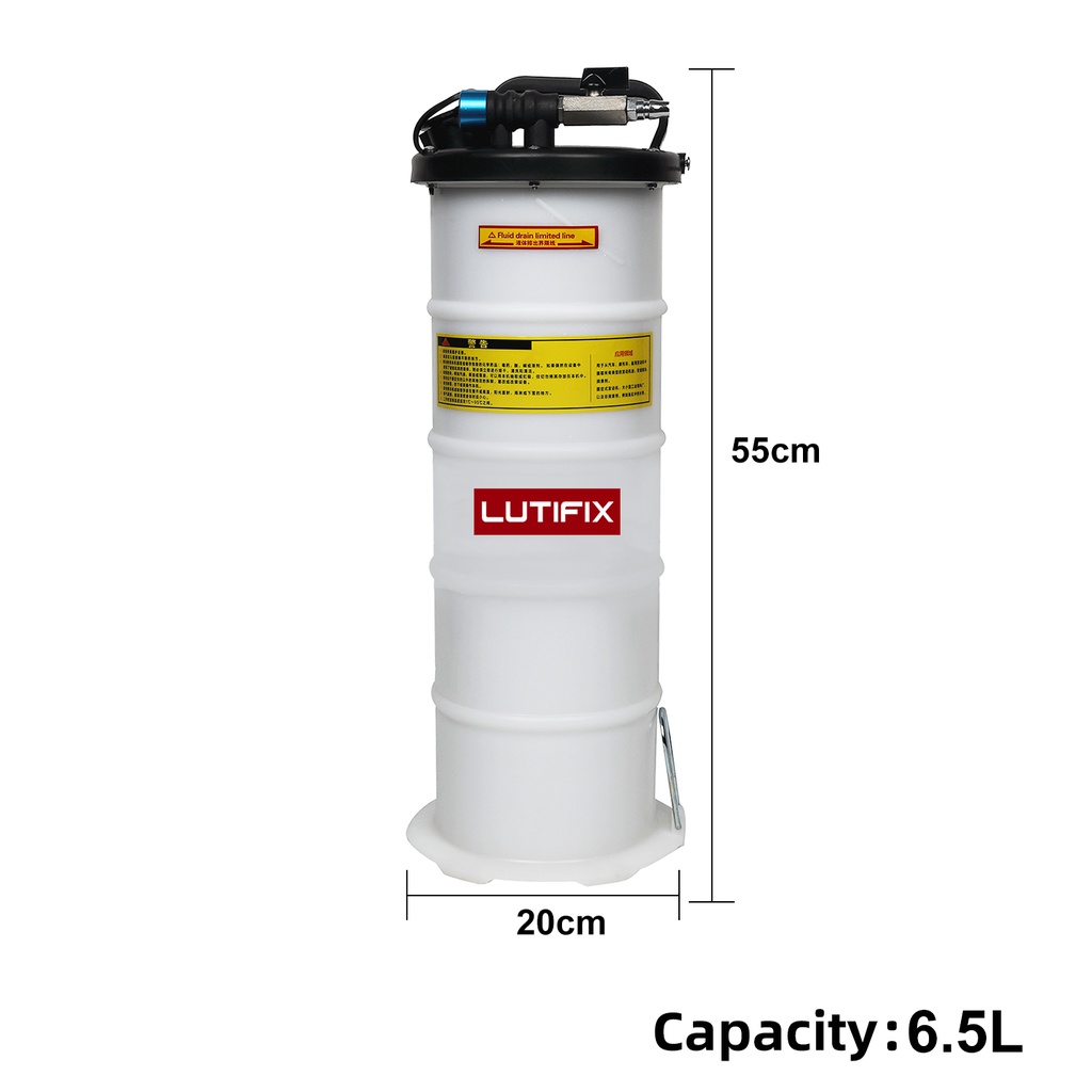 LUTIFIX 6.5L Pneumatic Vacuum Oil Fluid Extractor Pump Engine Oil Changer Vacuum Transmission ...