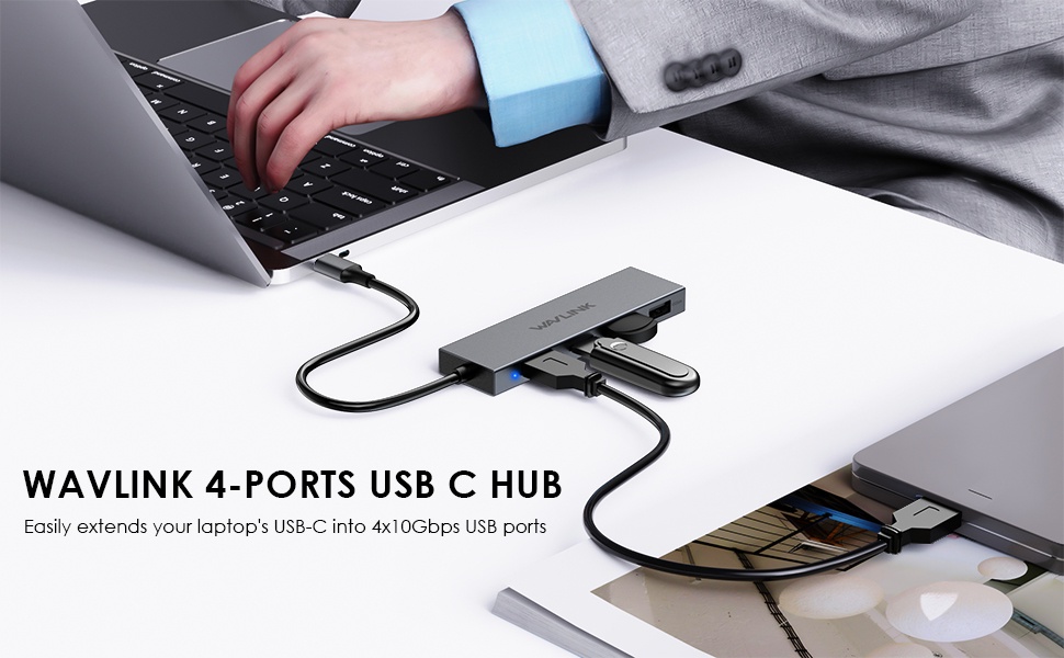 Wavlink Usb C 10gbps Hub 4-Port Superspeed Usb3.2 Gen2 Splitter ...