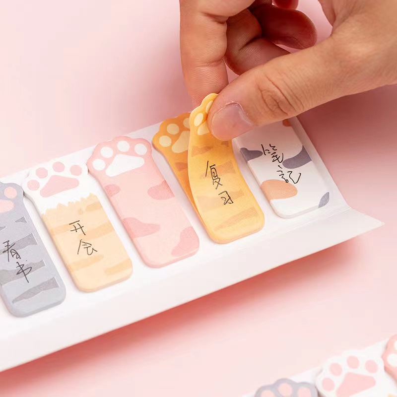 120 sheets Creative Cat's Paw Sticky Notes Cute Event-Recording Sticky ...
