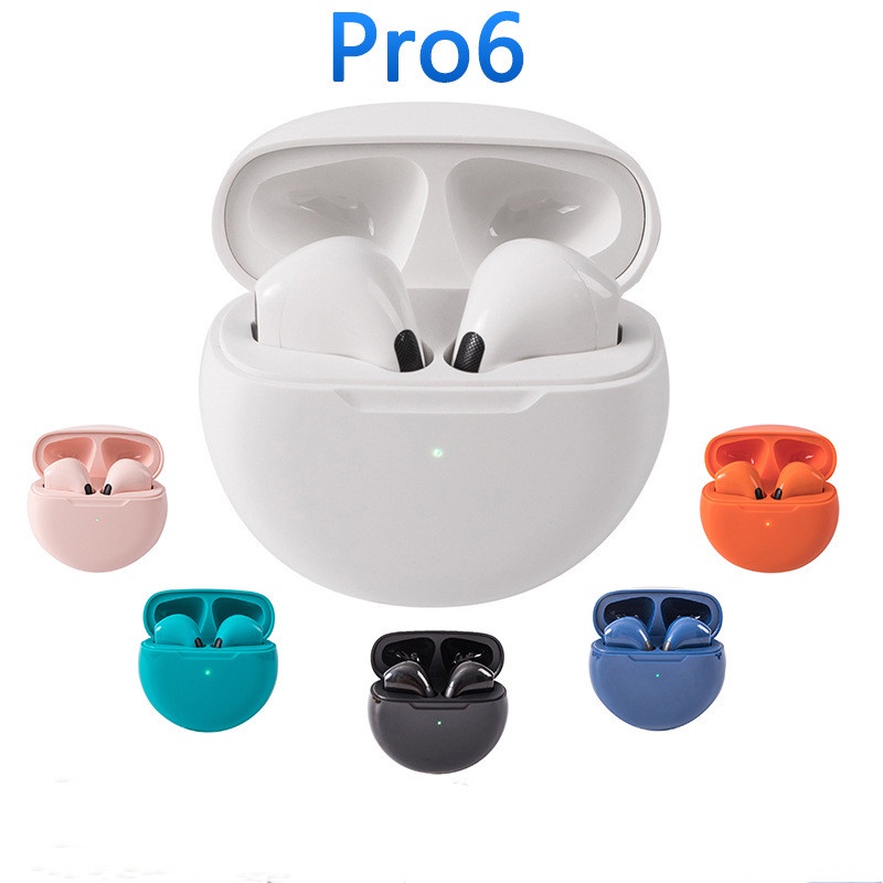 Pro6 Wireless Earphones 7 Colors Build-in Mic Earbuds Hi-Fi Sound ...