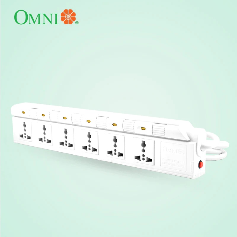 OMNI 1.8m Universal Socket Extension Cord Set w/ Individual Switch | 4 ...