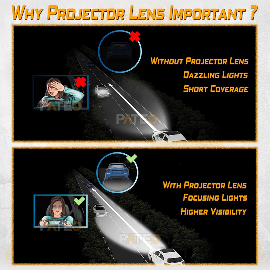 2.5 inch Headlight Lenses Bi-xenon HID Projector LED Devil Demon Eyes ...