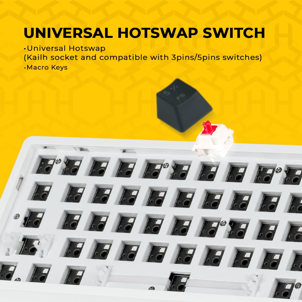 EasyPC| Rakk Pirah/Plus 66 Wireless Mechanical Keyboard| RGB| White ...