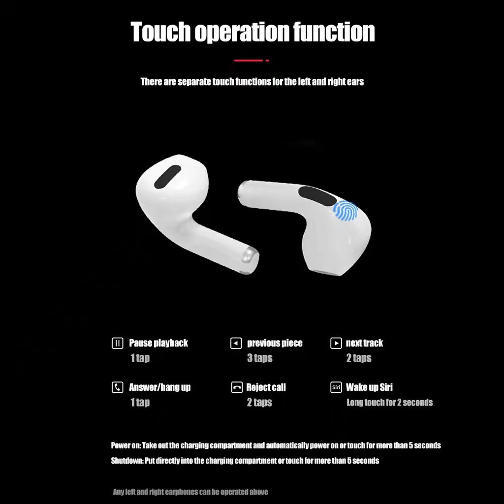 Pro6 TWS bluetooth Earbuds Wireless Bluetooth Earphone Touch Control 9d ...