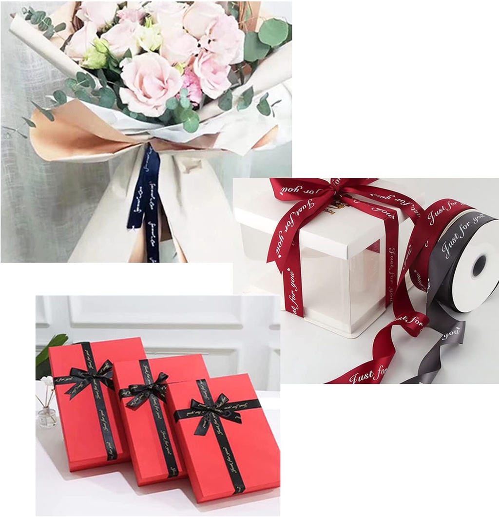 10 meters 25mm ribbon gift packaging Just For You Printed Fabric Ribbon ...