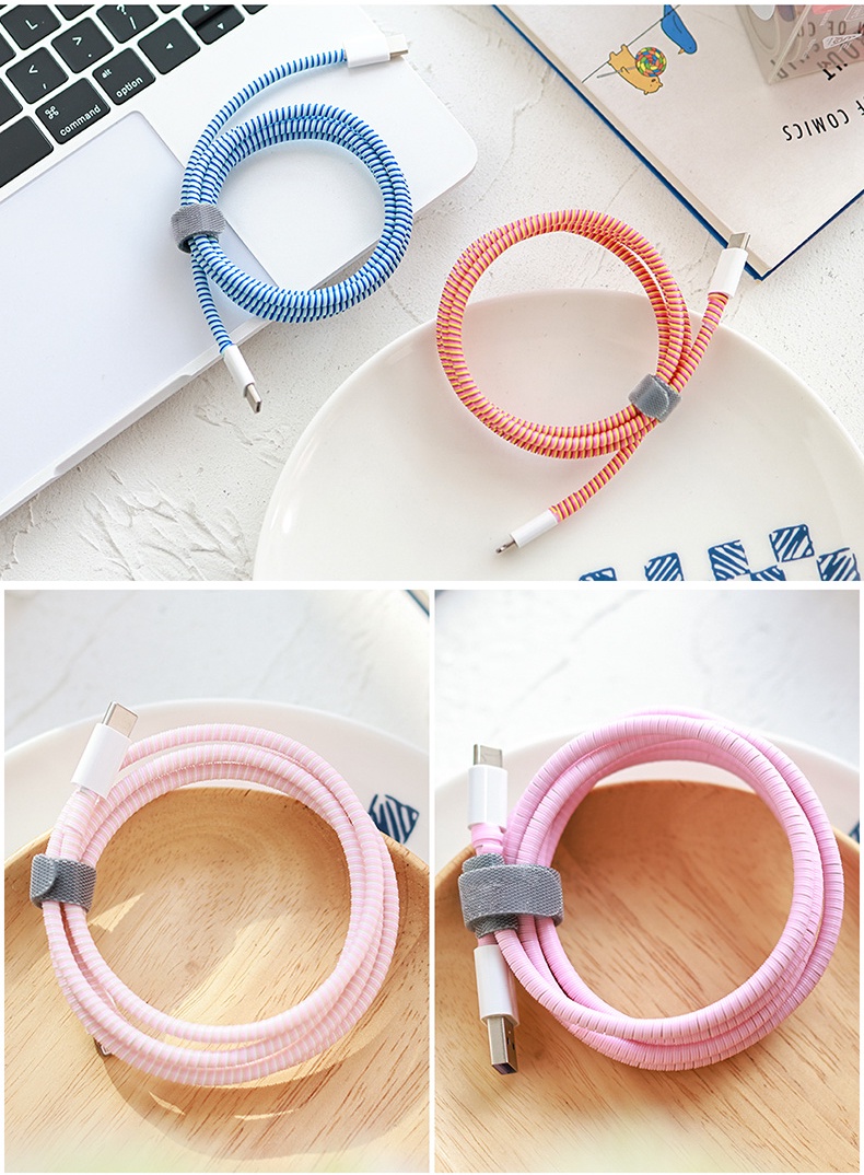 BlueWow 1.4m Cable Protector Winder For Usb Charging Data Wire Protection Cover Protect Cord ...