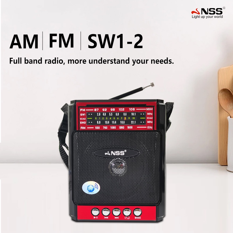 NSS Portable Radio AM/FM/SW1/SW2 4 BAND Bluetooth Radio USB SD MUSIC ...