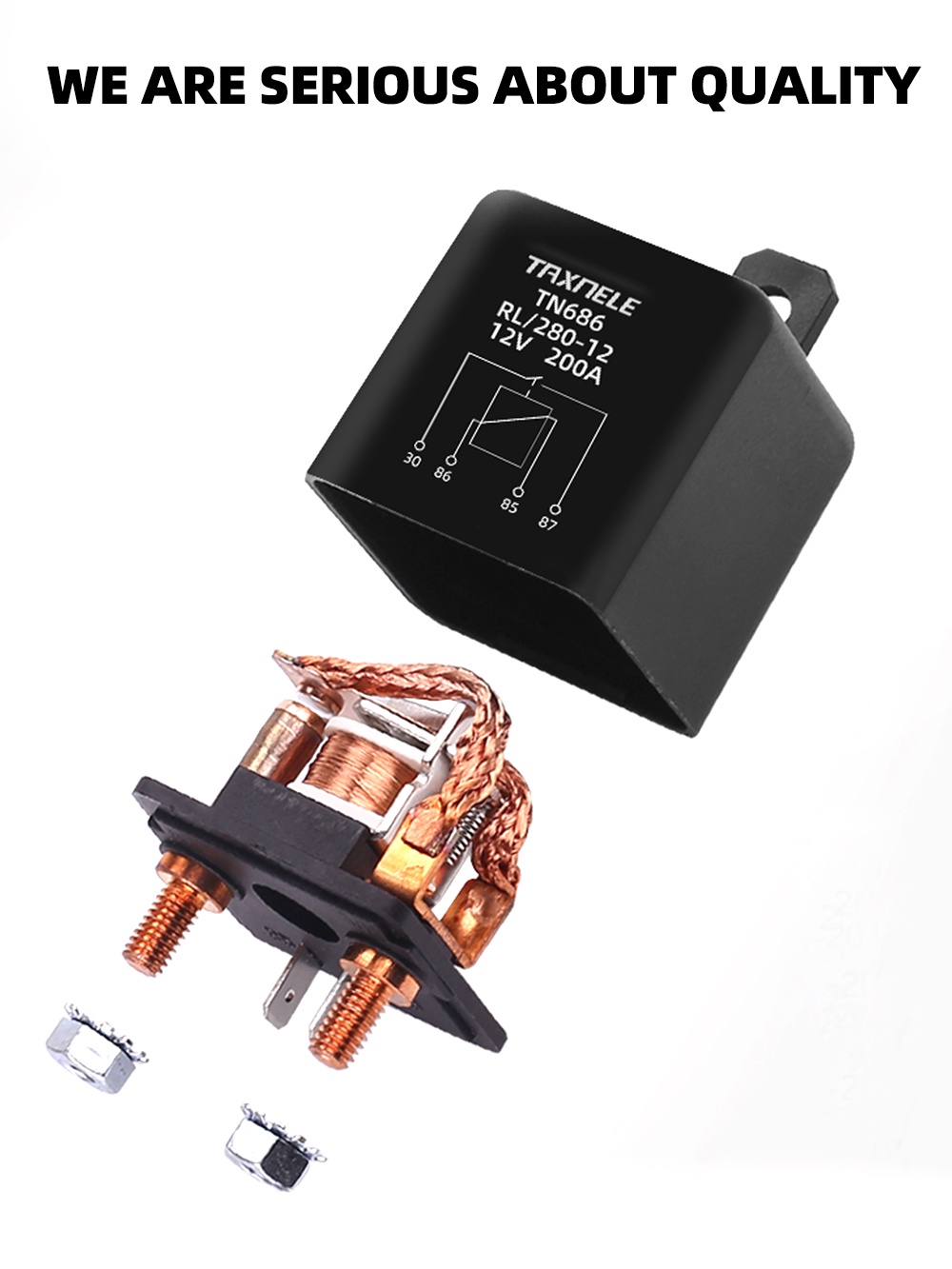 TAXNELE High Current Relay Starting relay 200A 12V 24V Power Automotive Heavy Current Start ...