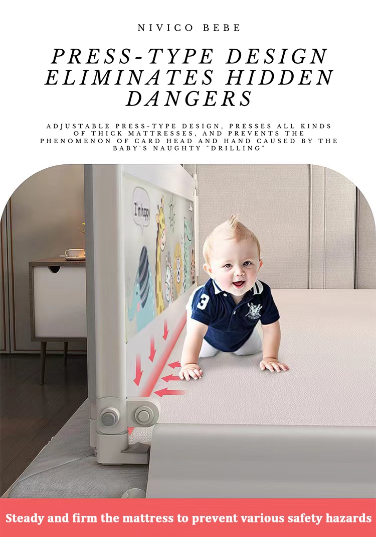 NIVICO BEBE Baby Bed Fence babybed guardrail Bed Rail Guard Vertical ...