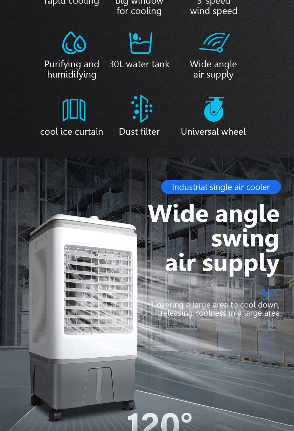 AU air cooler 30L 35L 40L air cooler fan air conditioner mini air ...