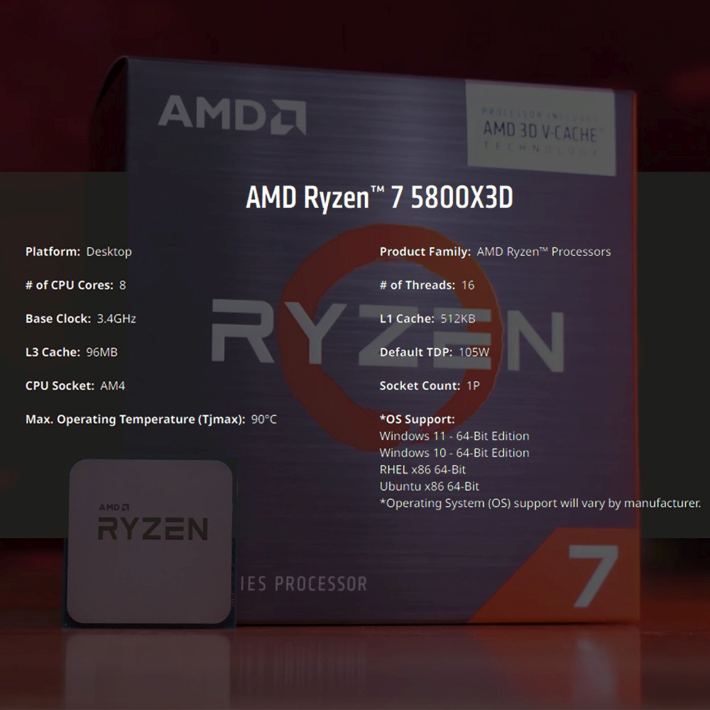 EasyPC | AMD Ryzen 7 5800X3D 3.6ghz 8 cores / 16 threads 4.5ghz max ...