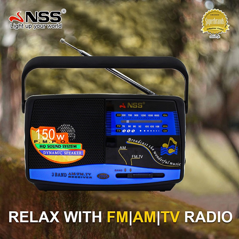 NSS Portable 3 BAND Radio AM/FM/TV High Quality Speaker AC/DC Operation ...