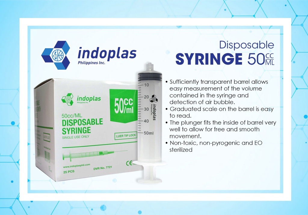 Indoplas 50cc Disposable Syringe w/o Needle Box of 25 | Shopee Philippines