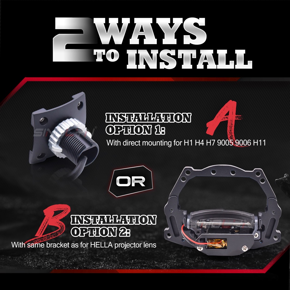 130W 3.0 Inch Bi LED Blue Projector Lens H4 H7 H1 H11 9005 9006 ...