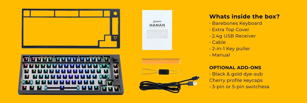 EasyPC | RAKK HANAN 75% 81 Keys Gasket-mount Mechanical Keyboard + RAKK ...