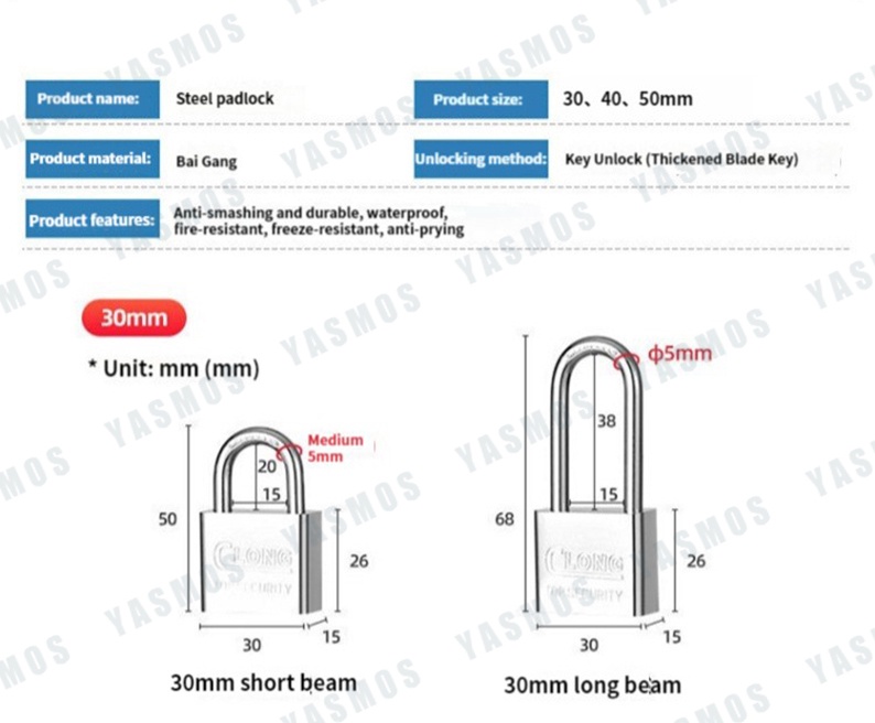 Heavy Duty Gate Padlock Stainless Steel Safety Padlock Universal Door ...