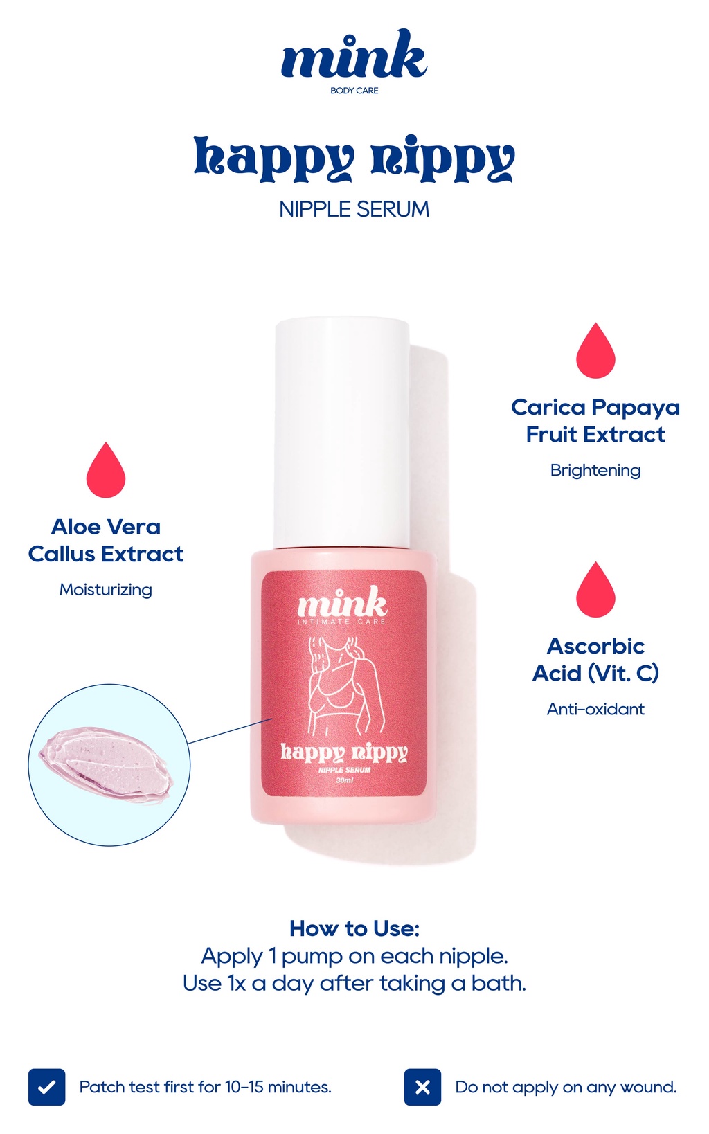 Mink PH Bundle of 2 Happy Nippy Nipple Lightening Serum 30ml | Shopee Philippines