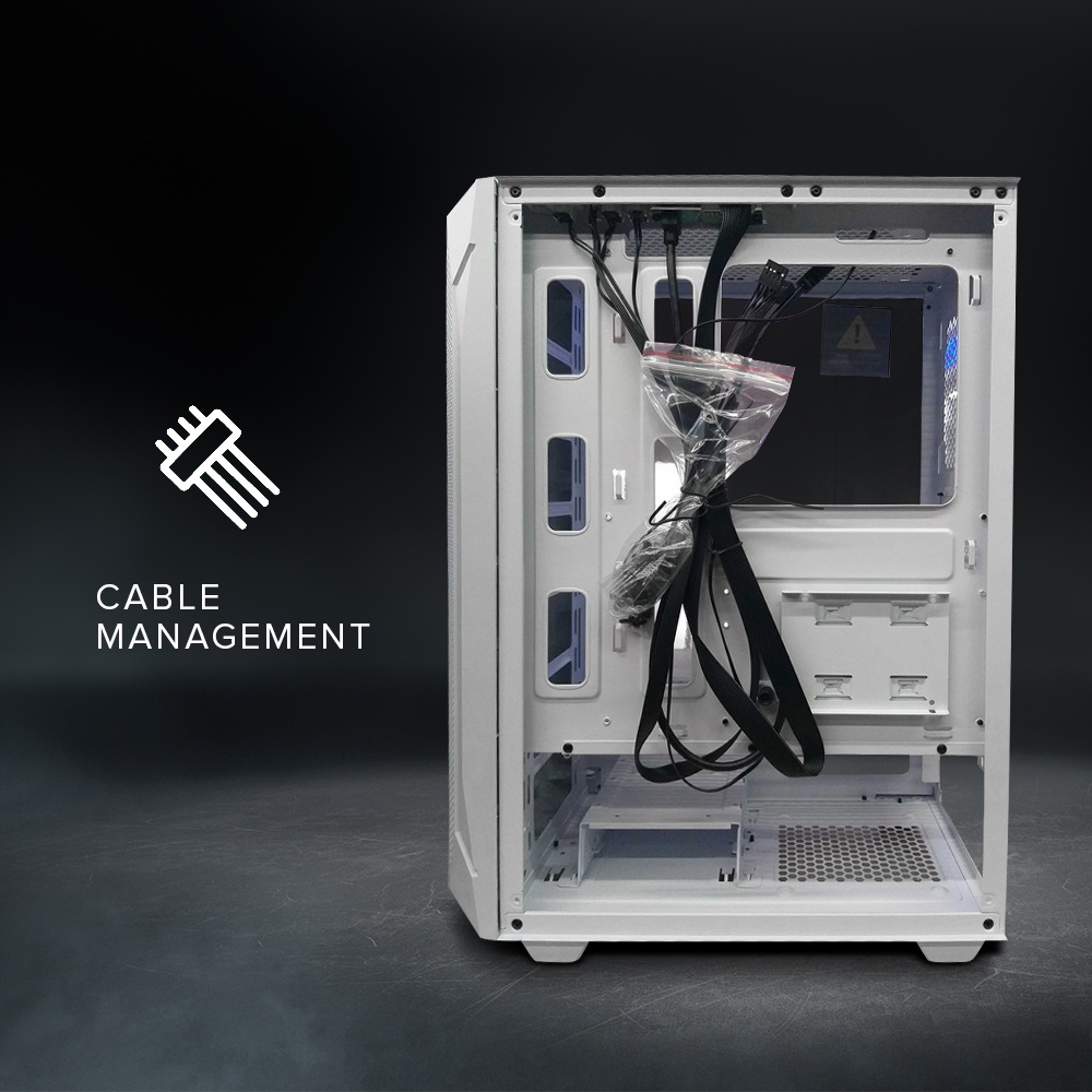 Keytech T1000 Mid Tower Gaming PC Case Black/White, T1000 Mid Tower ...