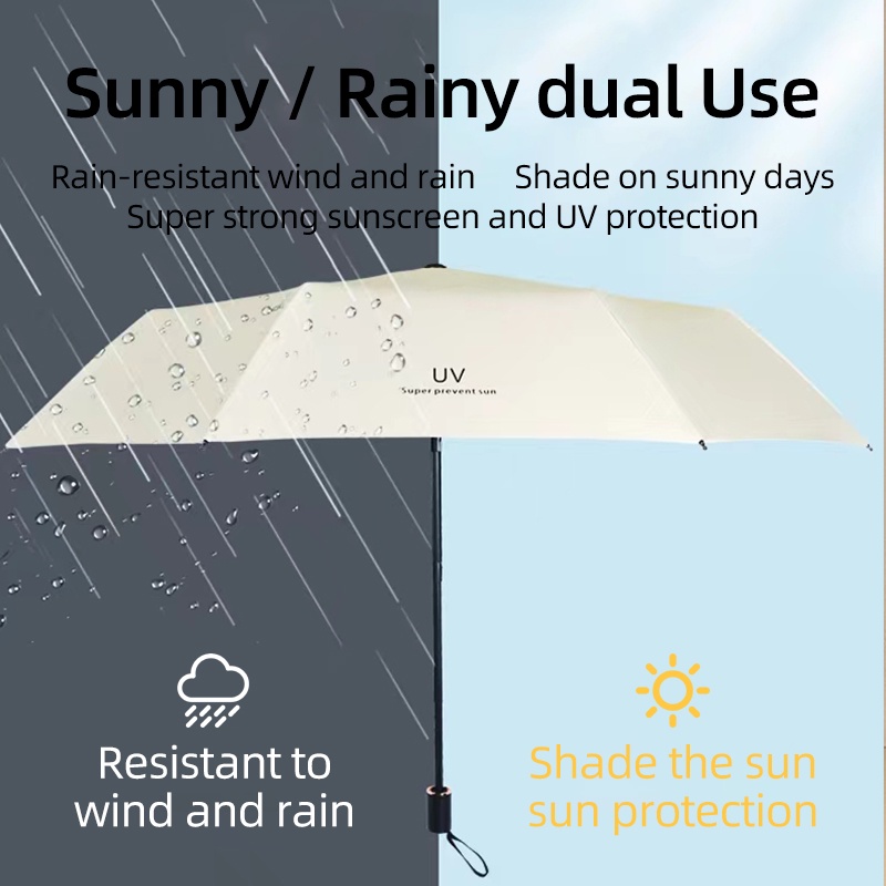 Automatic Sunny Umbrella Anti-ultraviolet Folding Umbrella Men Women UV ...