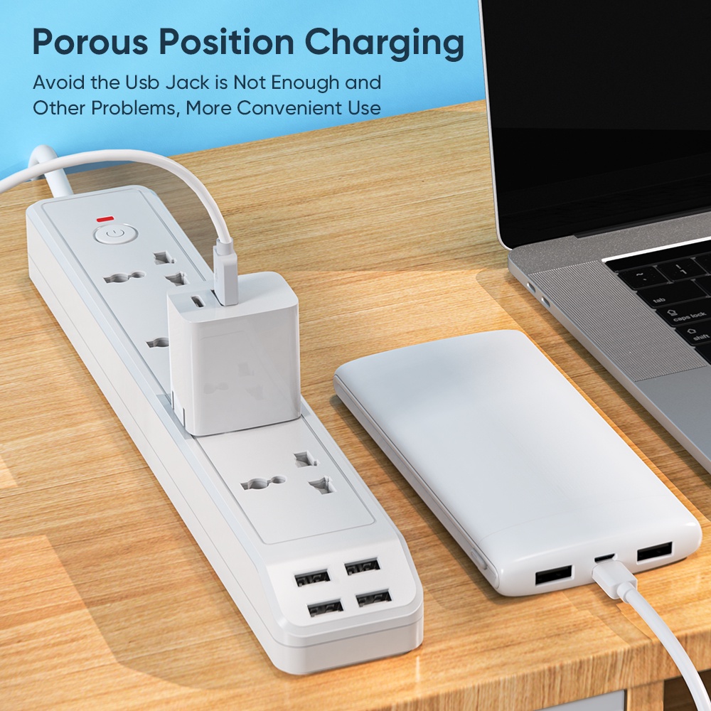 Mitsushi T04U 2 Meter Extension Cord Power Socket with 4 Power Socket ...