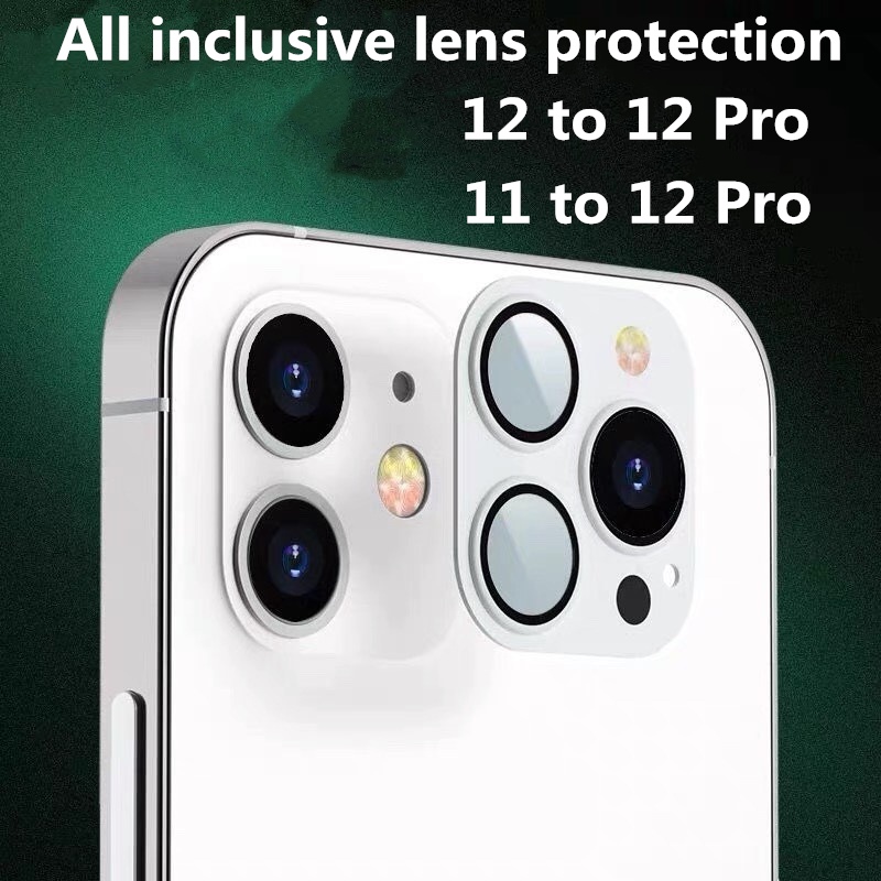 Deluxe glass hole lens film camera lens protector For iphone 11 12 ...