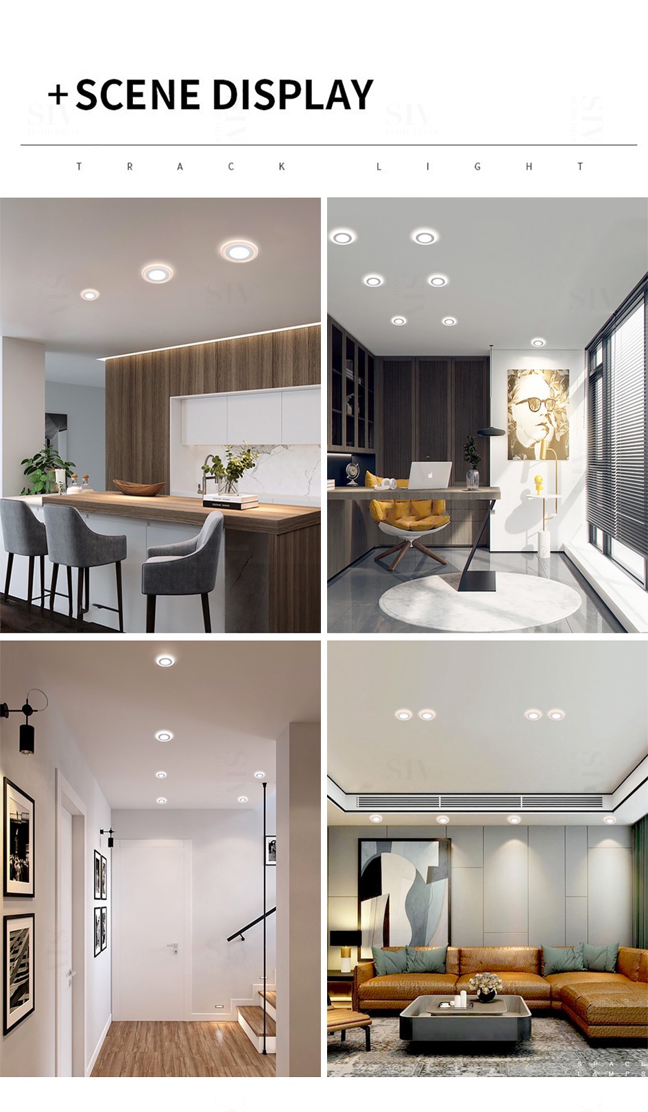 Siv Extra-Thin Tricolor Led Recessed Downlight Pin Light Ceiling Lights ...