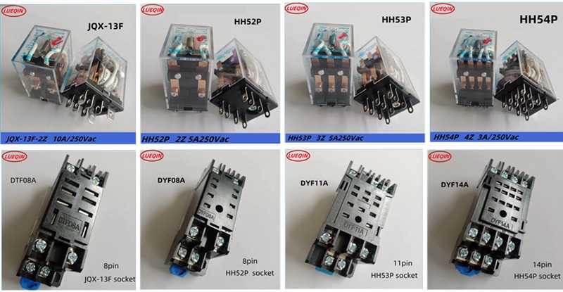 12VDC Relay JQX-13F (LY2N-J) Intermediate HH52P (MY2N-J) HH53P (MY3N-J ...
