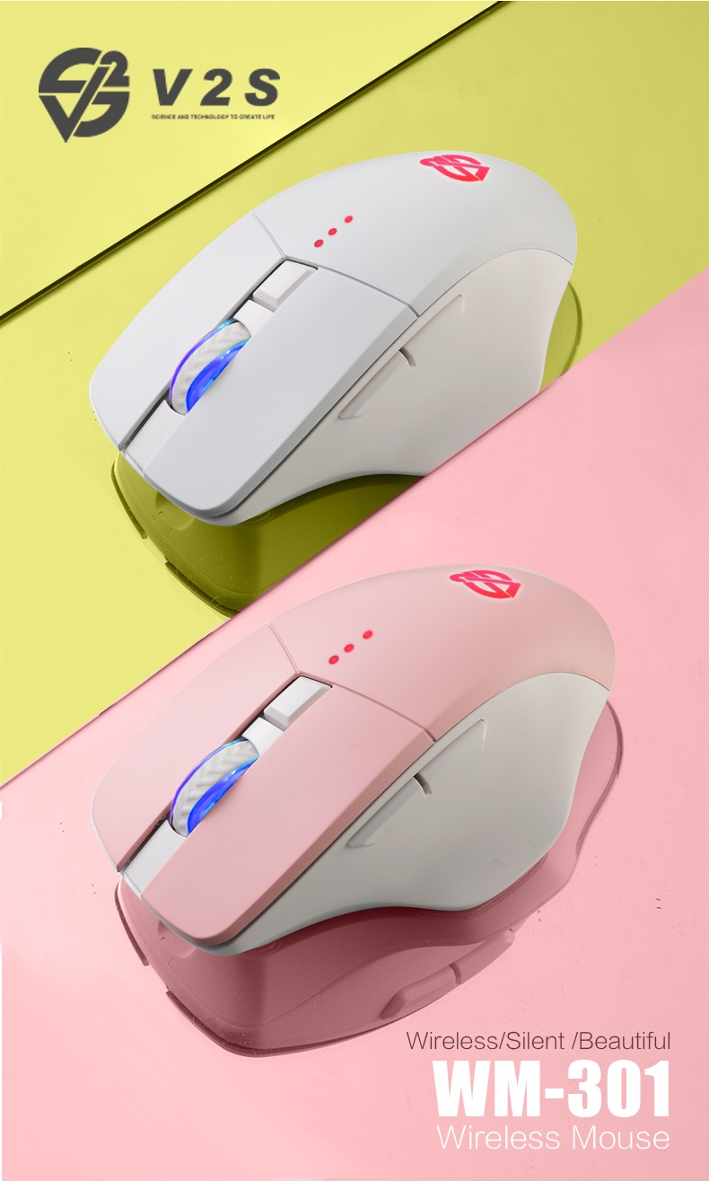 V2S WM-301 Rechargeable Wireless Mouse Silent Click For Laptop PC ...