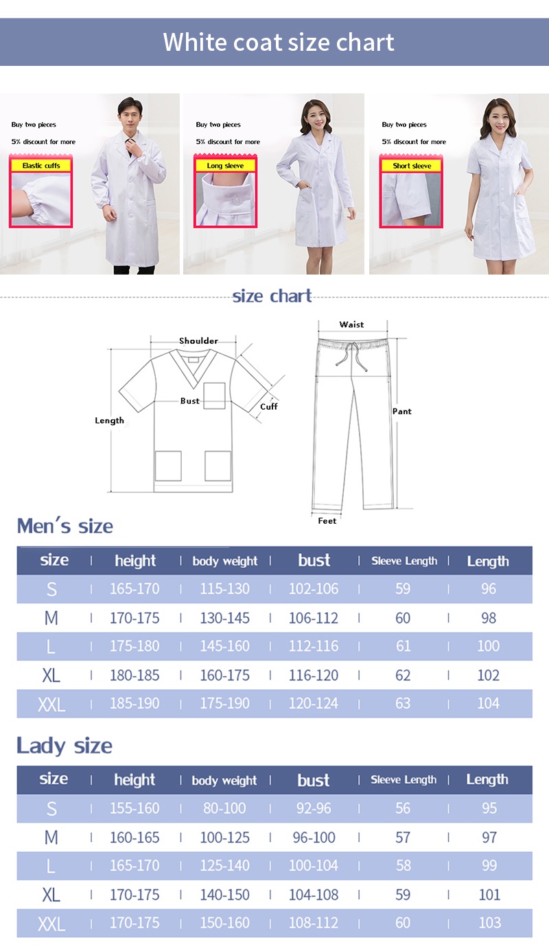 Lab Gown White Short Sleeve Lab Coat Doctor Laboratory Gown White Coat ...