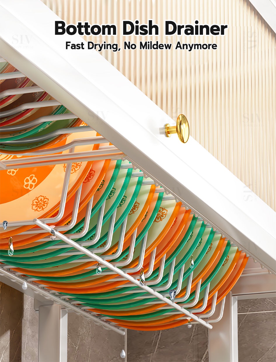 SIV Over-The-Sink Dish Cabinet Dish Rack With Cover Dish Drainer ...