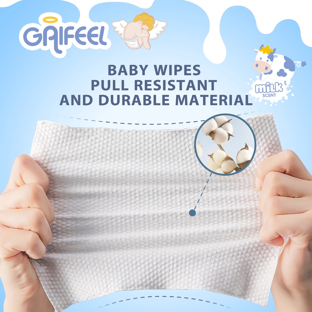 GAIFEEL Baby Wipes Milk Scent Baby Wipes 80PCS Pack of 5 | Shopee ...