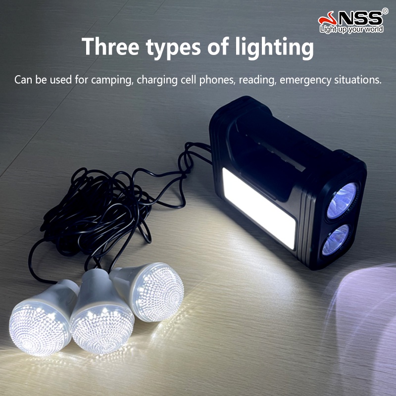 NSS Solar Light Solar Lighting System Kit Portable Emergency Light ...