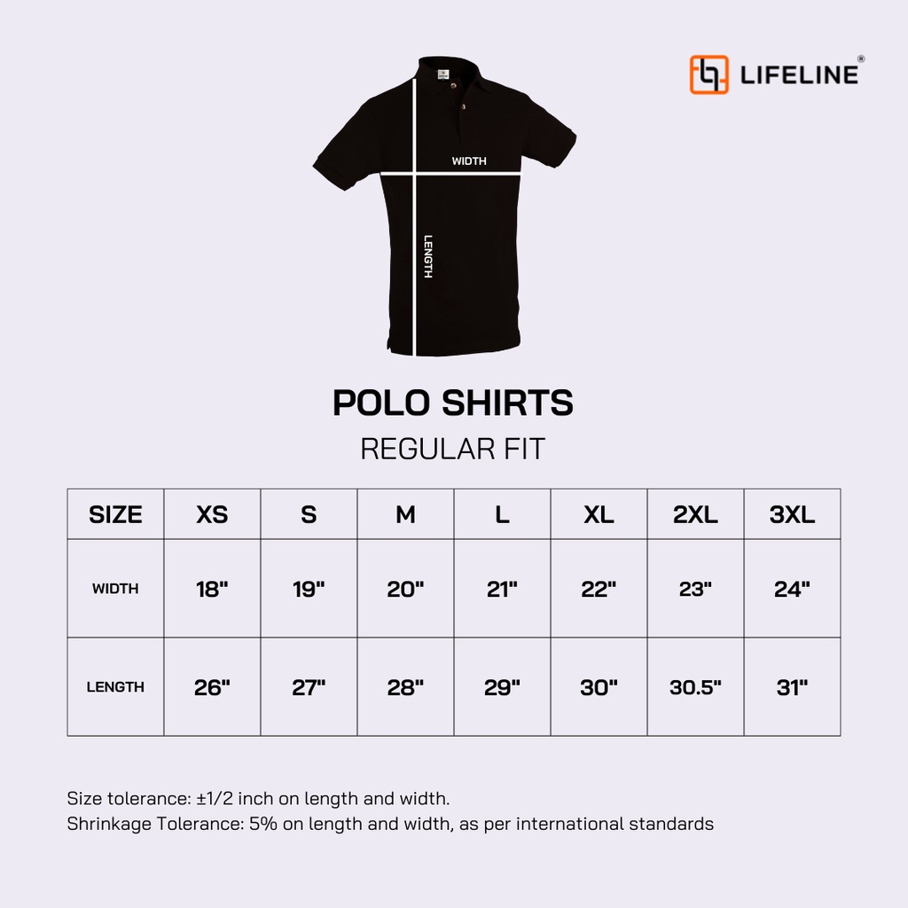 Lifeline Polo Shirt (White | Blue Ice | Aqua Blue | Royal Blue | Navy ...