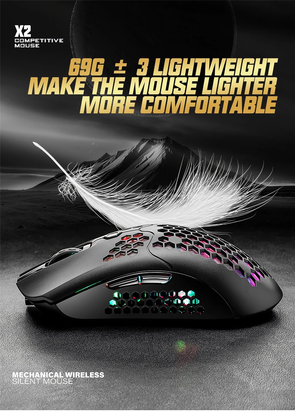 Ziyoulang M5 Wired Gaming Mouse 12000 DPI 16 RGB Backlit Ultralight ...