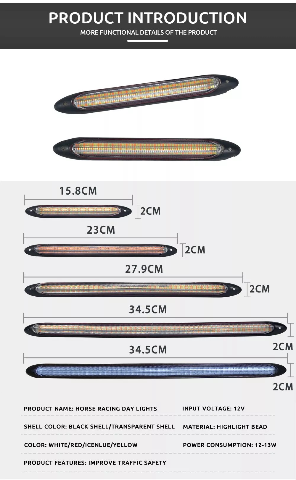 SEAMETAL 2Pcs 12V Car LED Daytime Running Light RGB Flexible Turn ...