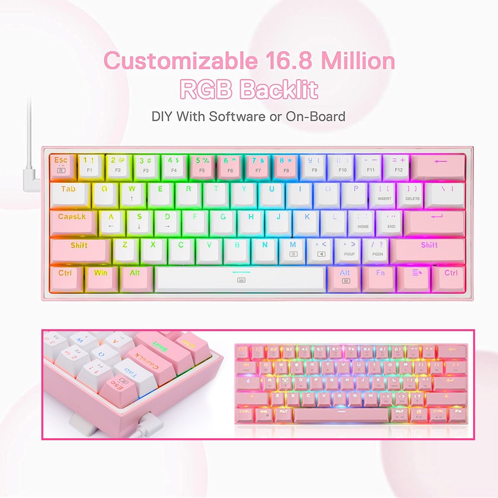 EasyPC | Redragon K617 FIZZ 60% Wired RGB Gaming Keyboard Red or Blue Switch | Shopee Philippines