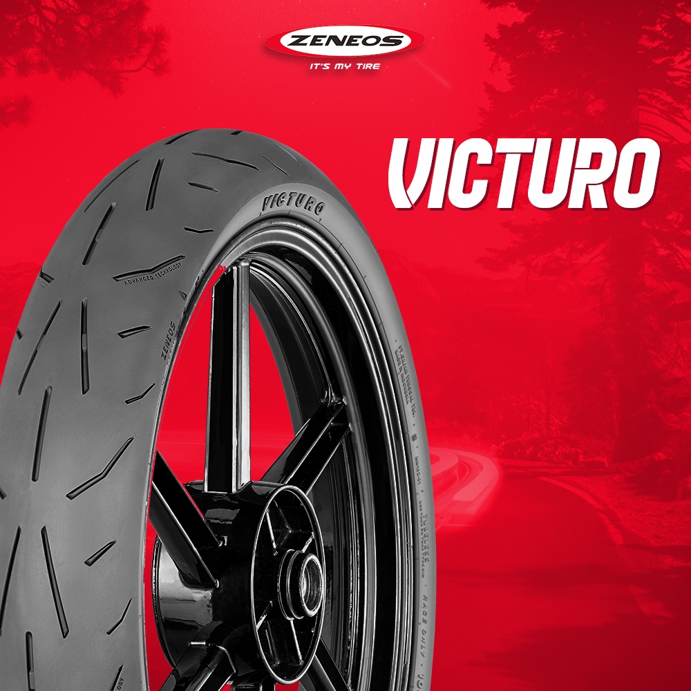 Zeneos VICTURO 90/80-14 Tubeless Motorcycle Racing Tire design for wet ...