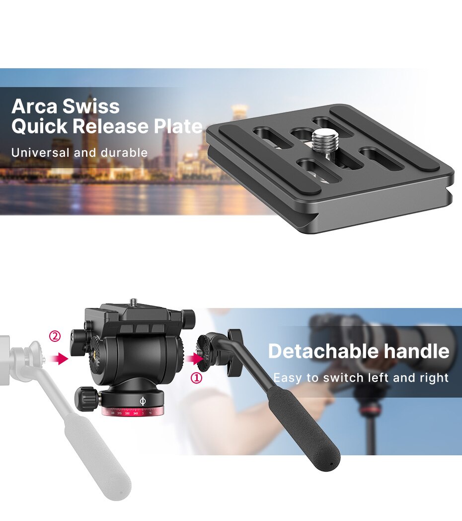 Ulanzi Ombra Video Travel Tripod with 6kg Load Capacity, Detachable ...