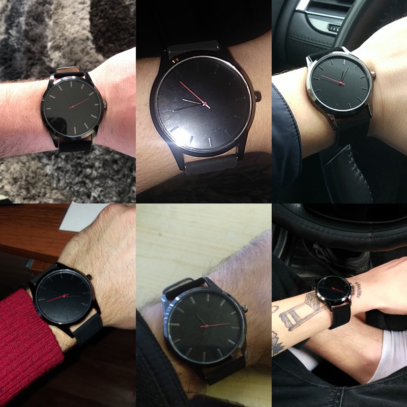 5PCS Men's watch set Fashion Business Quartz Large Dial Watches For ...